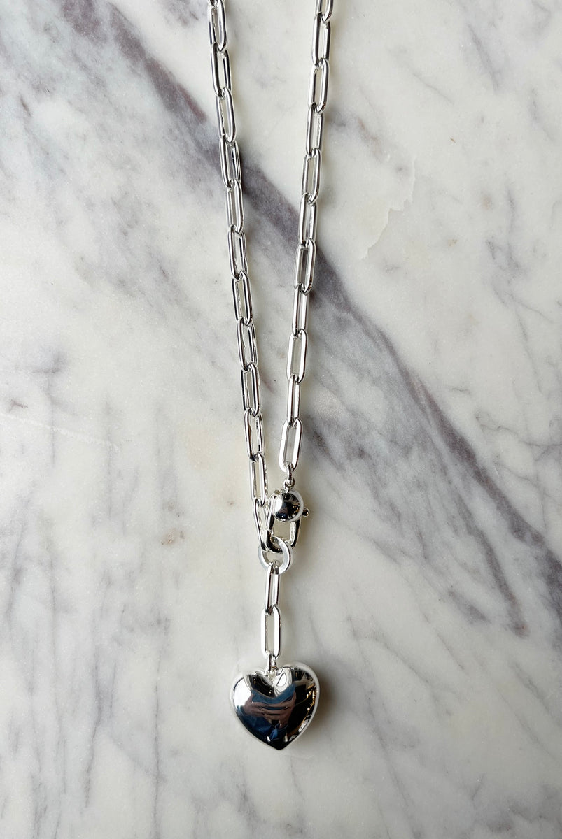 Puffy Heart Chain-Silver – Augusta Twenty